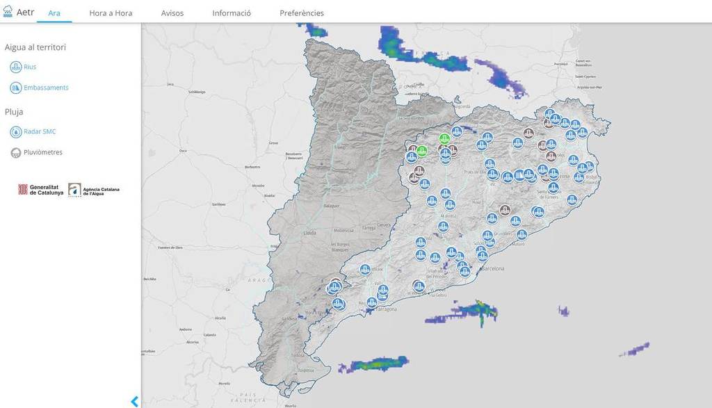El mapa para ver el estado de los embalses a tiempo real tras las lluvias