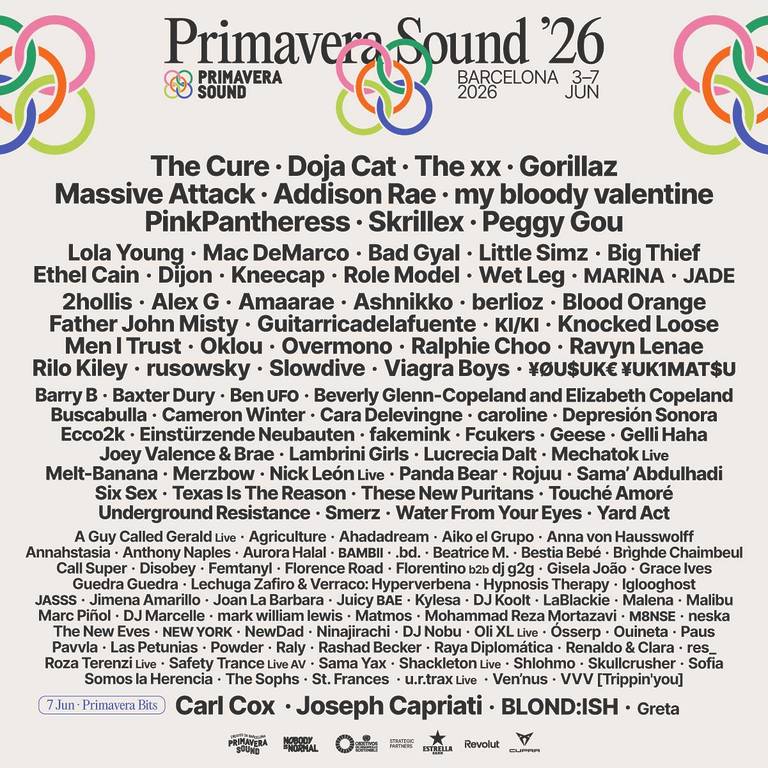 Cartel completo Primavera Sound Barcelona 2026
