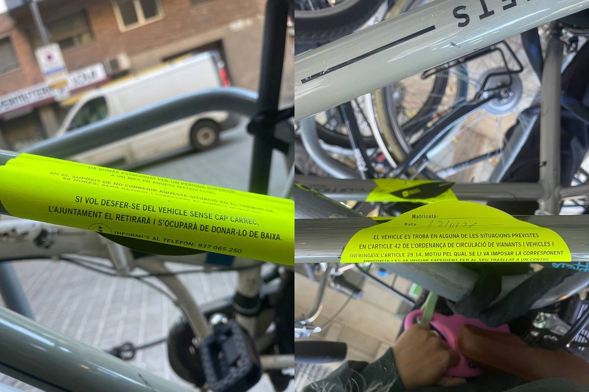 This yellow sticker marks the countdown of your bike in Barcelona: how ...