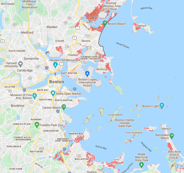 This Is What Boston Would Look Like If Sea Levels Rose Drastically