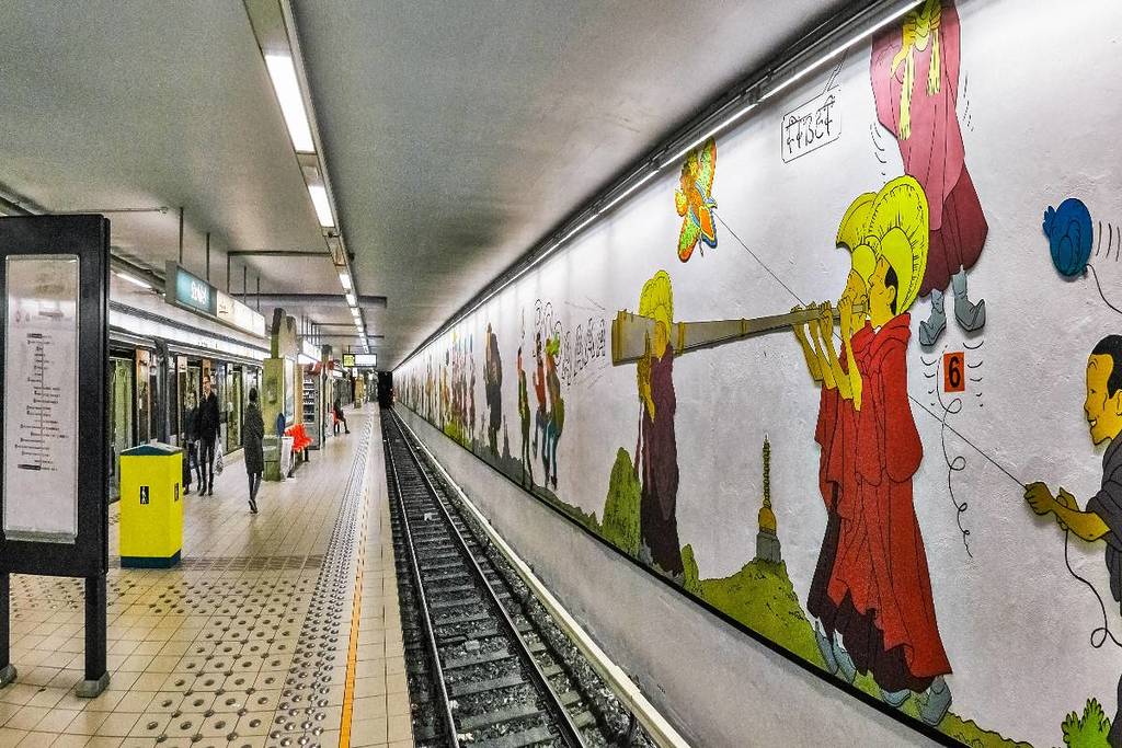 Stockel, la station métro Tintin à Bruxelles
