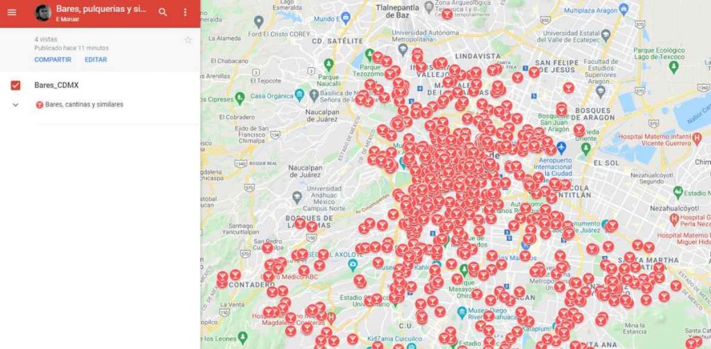Salud: checa este mapa de bares en CDMX
