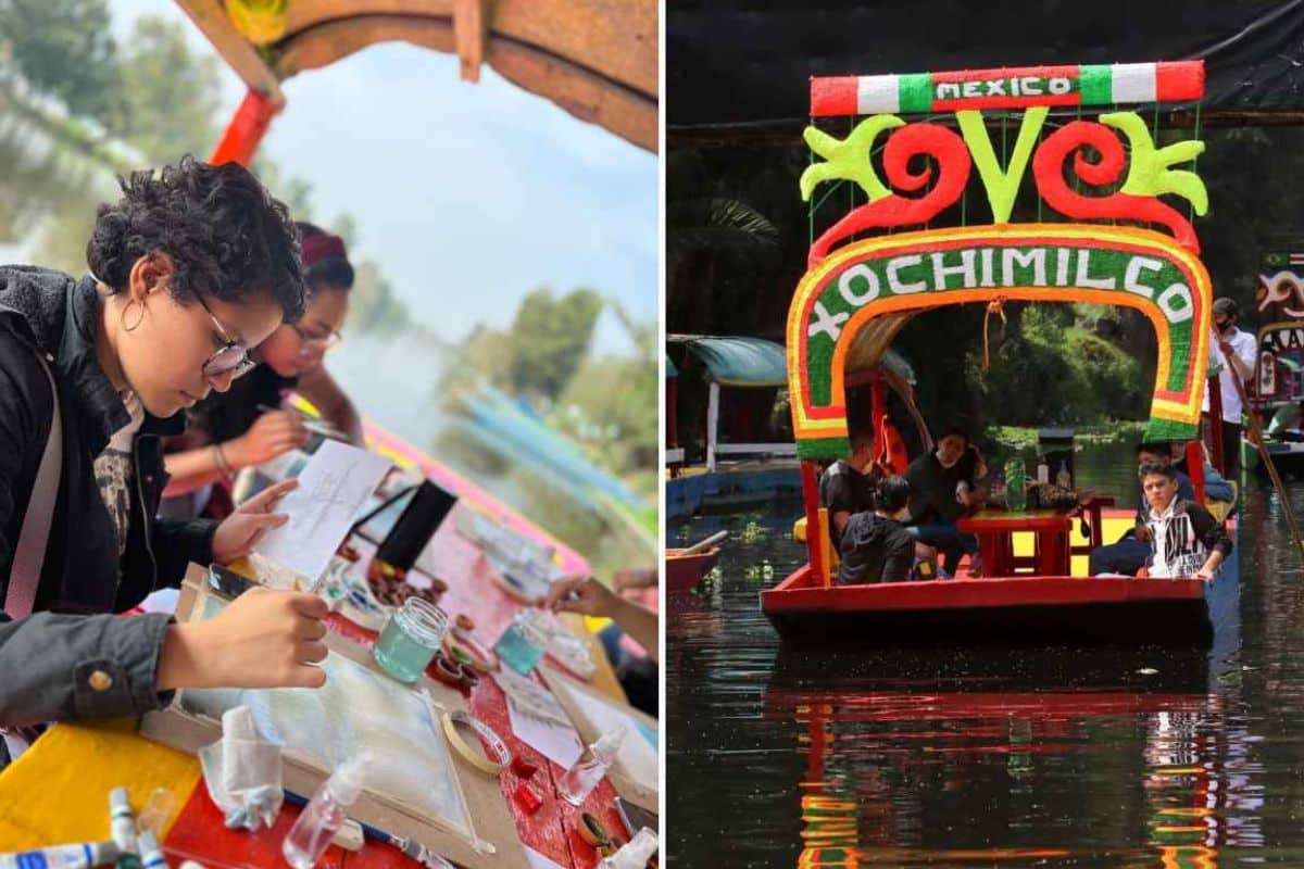 ¡Toma una clase de acuarela en las trajineras de Xochimilco!