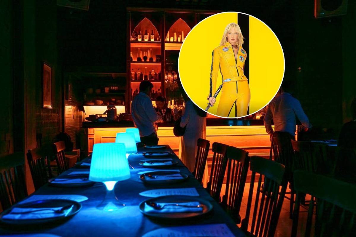 Immersive Kill Bill-themed dinner with projections, music, and more