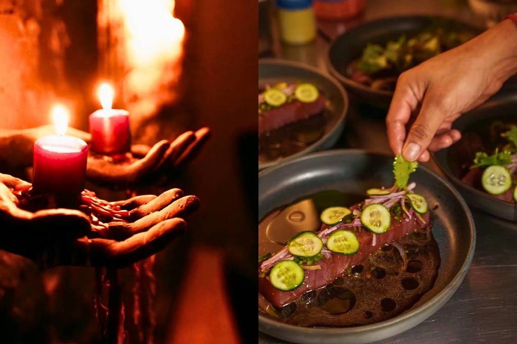 Immersive Kill Bill-themed dinner with projections, music, and more