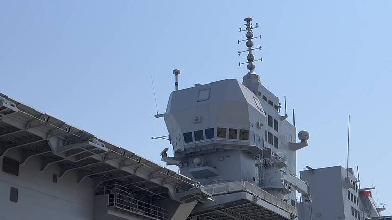 Trieste, the giant Italian helicopter carrier, has just docked in ...