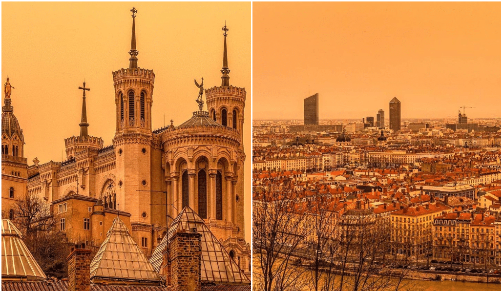 En images : observez l'épais manteau orange qui a recouvert Lyon ce ...
