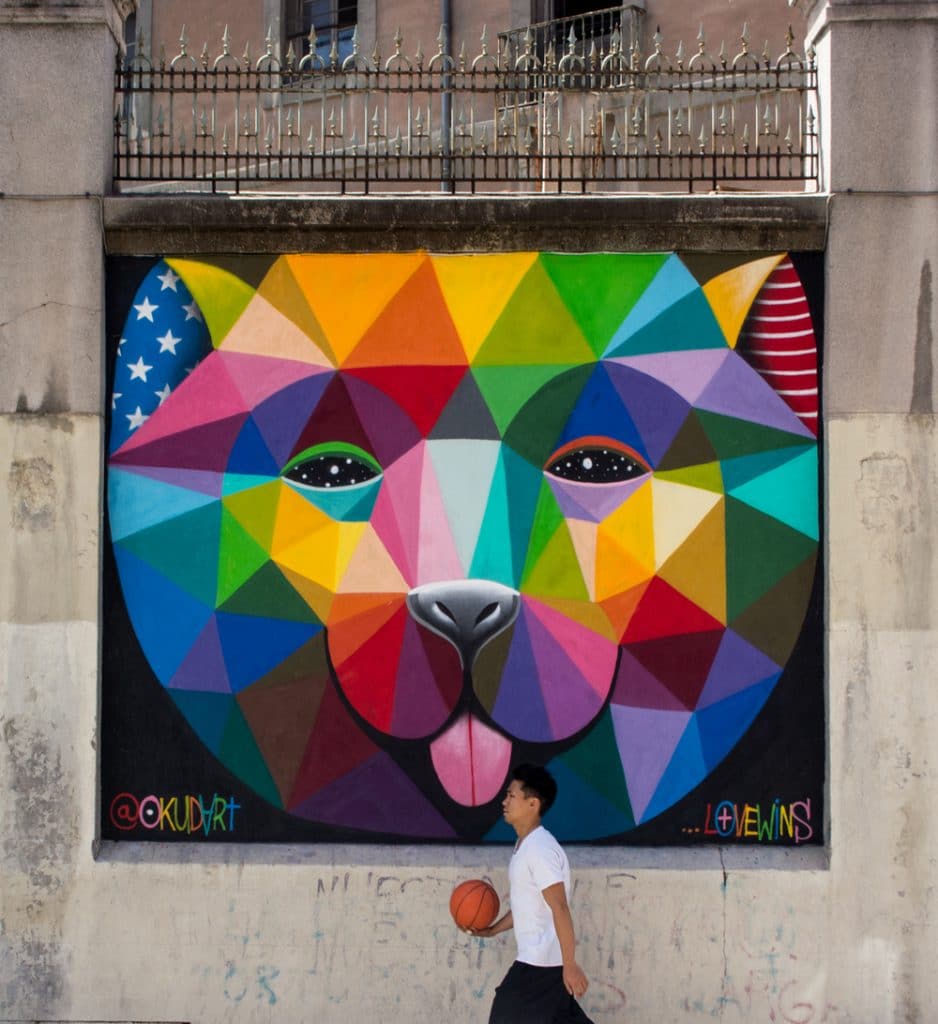 Las obras de Okuda San Miguel en Madrid