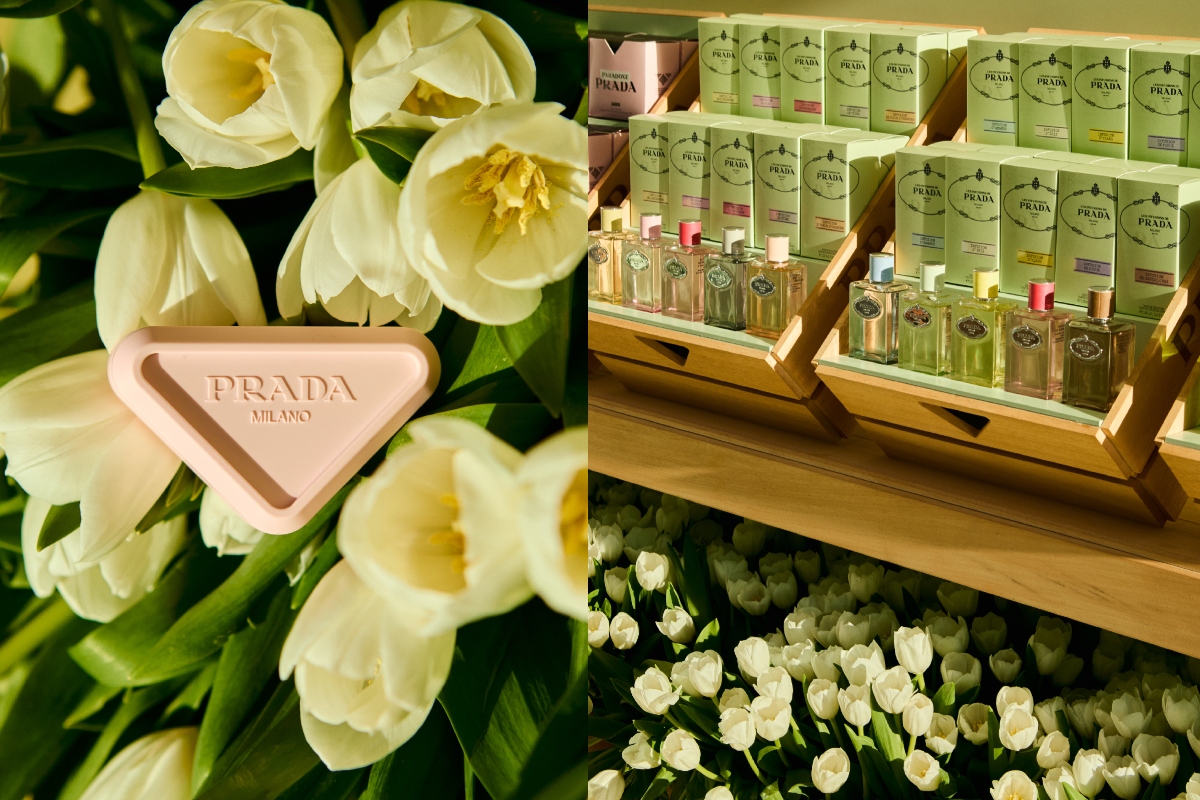 Prada Beauty debuts a pop-up inspired by a flower market