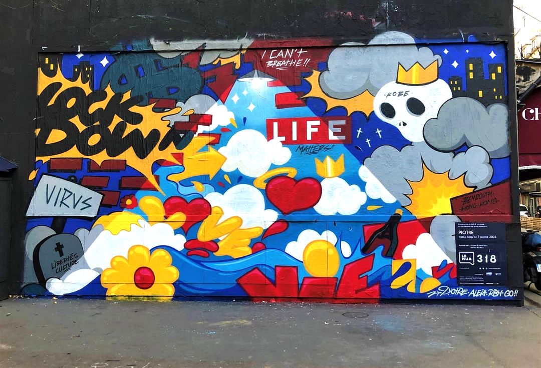 Street art : le 1er mur 2021 du Mur Oberkampf retrace l'année 2020
