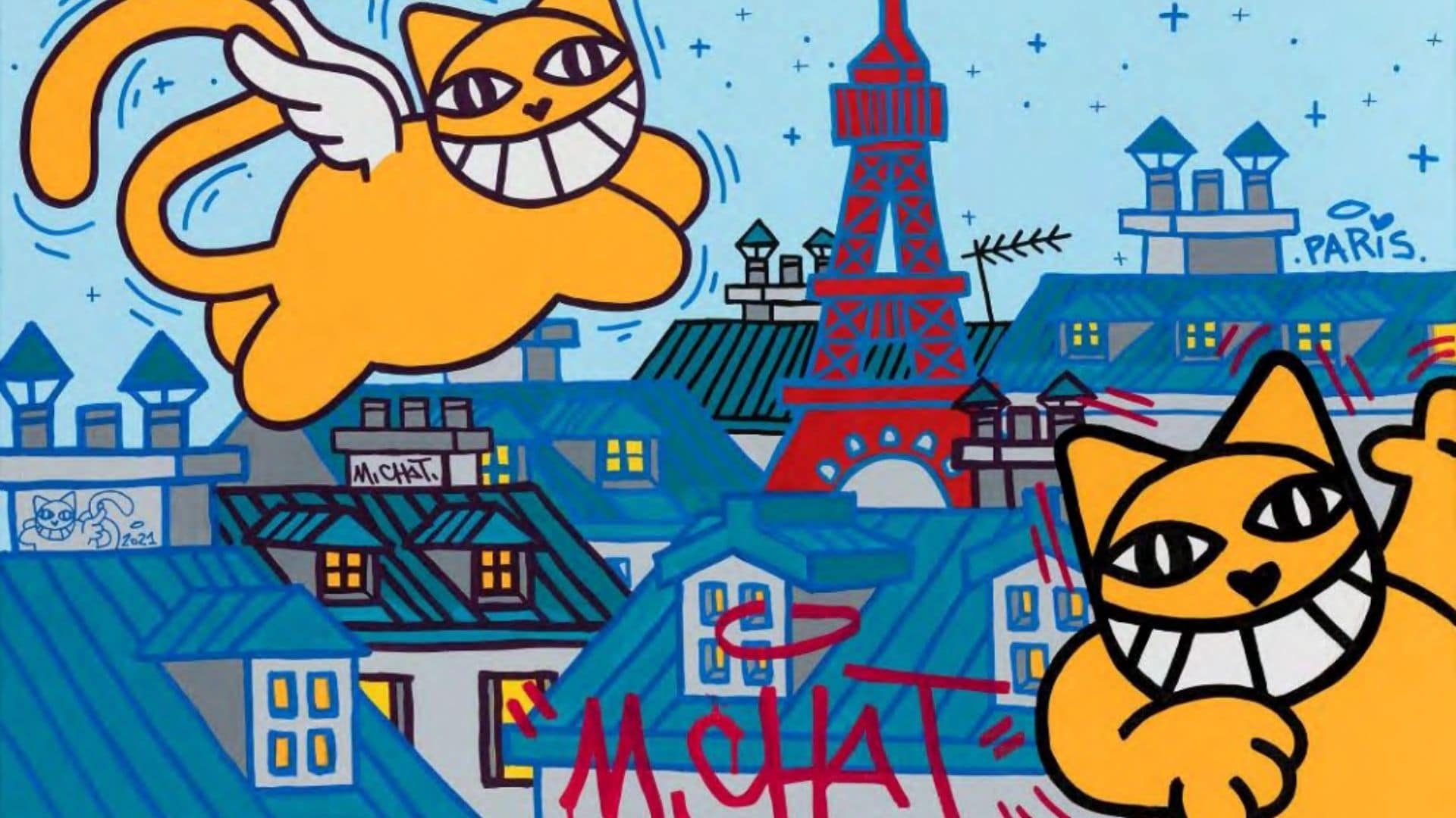 Street-art : M.CHAT s'offre une exposition en plein cœur du Marais