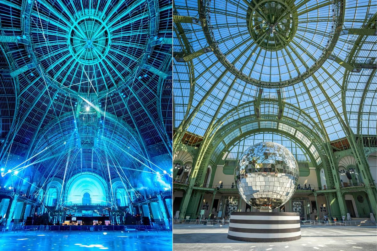 A giant Eiffel Tower at the world's largest indoor ice rink