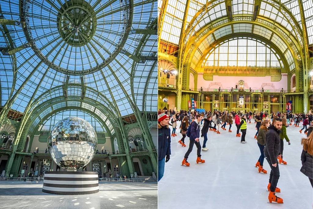 A giant Eiffel Tower at the world's largest indoor ice rink