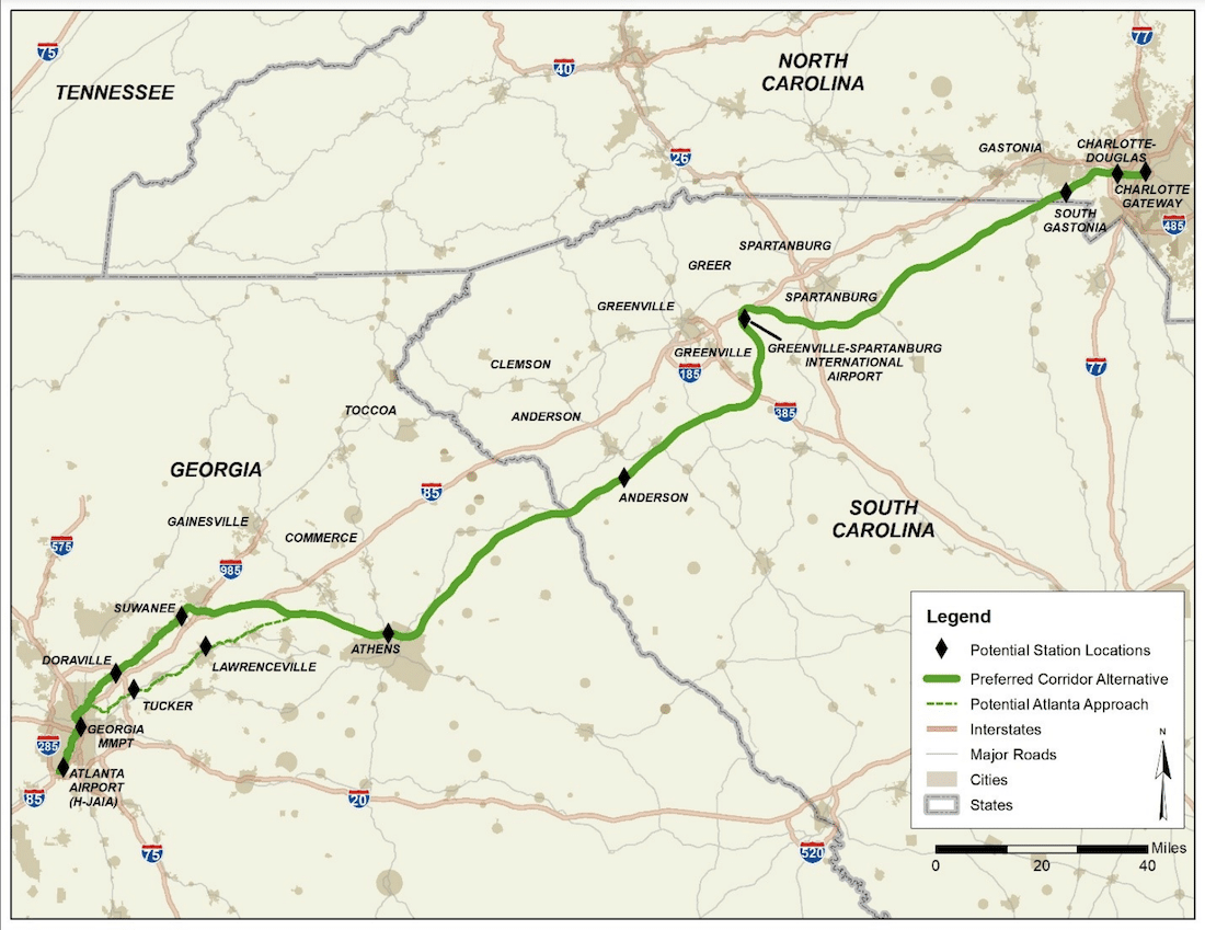 Preferred Route For High Speed Train Service To Charlotte Confirmed