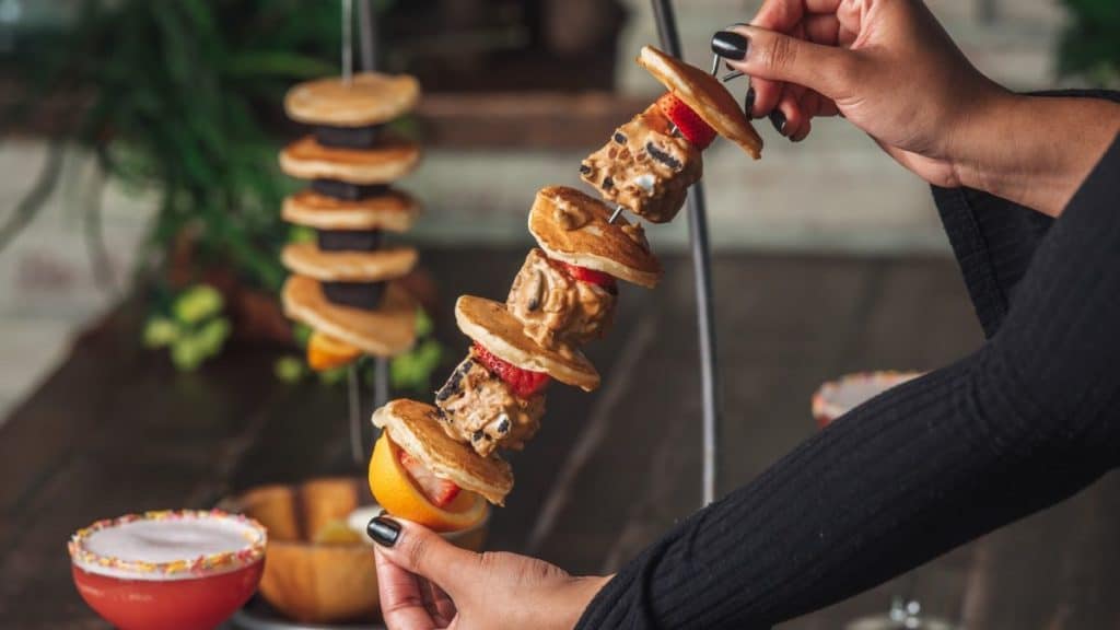 The Florist Has Epic Hanging Pancake Kebabs This Pancake Day