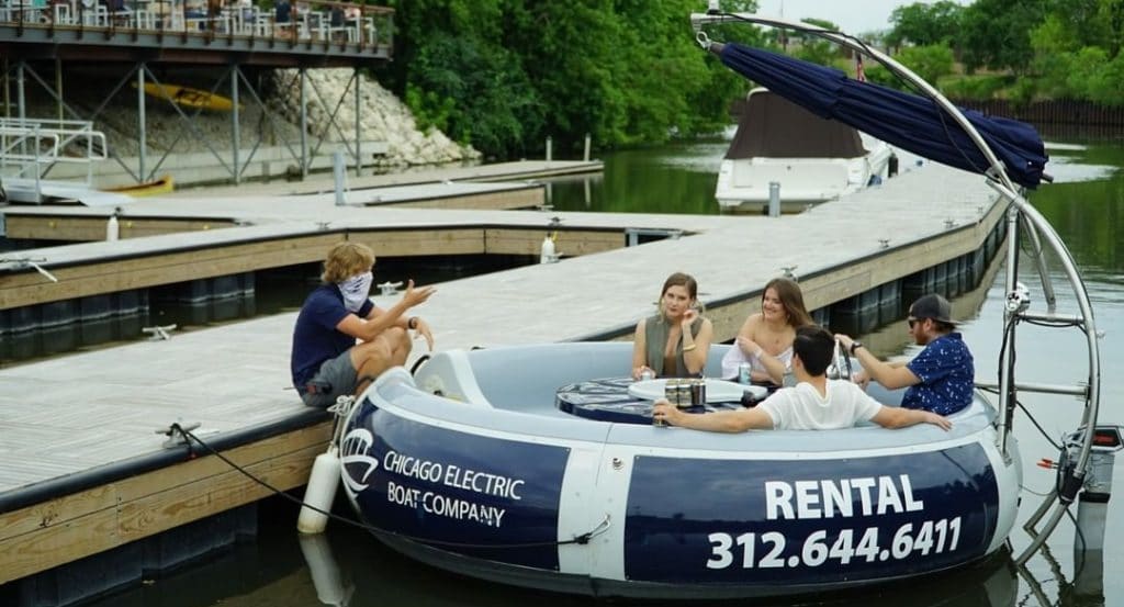 See Out Summer Bobbing Down The Chicago River In An Electric Donut Boat