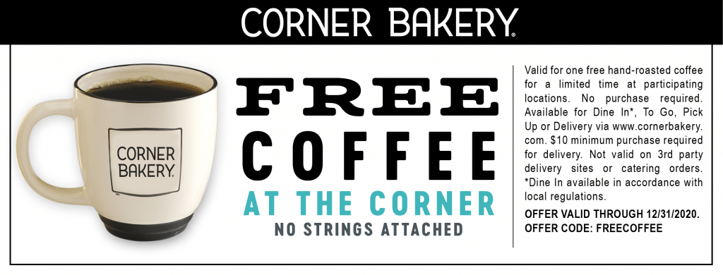 Corner Bakery Is Offering Free Hand-Roasted Coffees For The Rest Of 2020