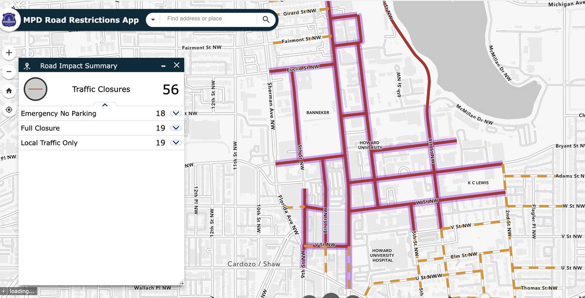 DC Road Closures For VP Harris' Election Night Watch Party