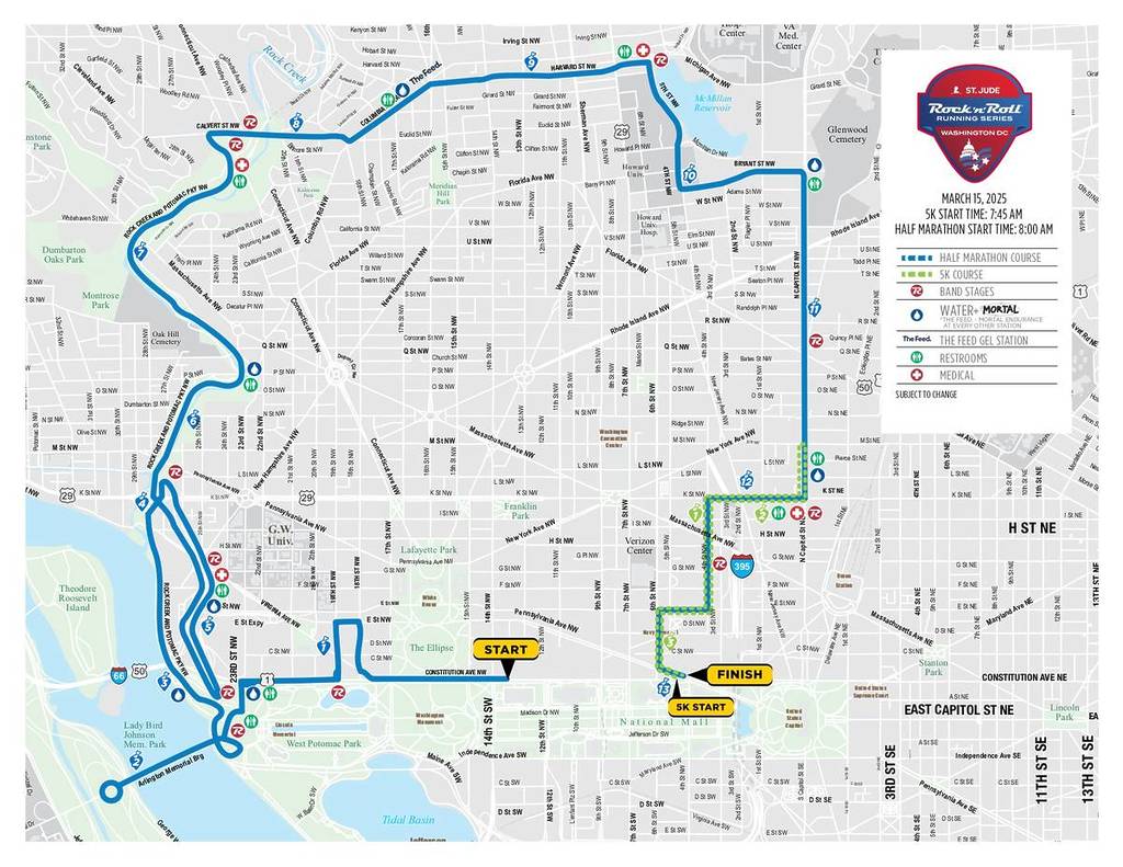 DC Road Closures This Weekend For The Rock'n'Roll Run Series