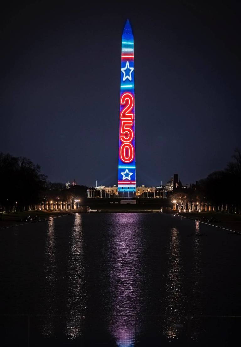 The Washington Monument Glows As The 'World’s Tallest Birthday Candle ...