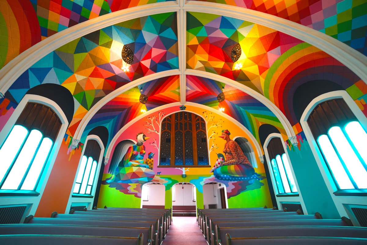 Check Out This Meditative Laser Show Held In A Restored Church