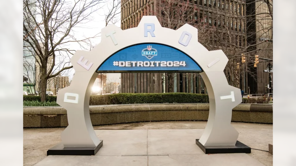 A First Look At The NFL Draft Stage In Downtown Detroit Is Here