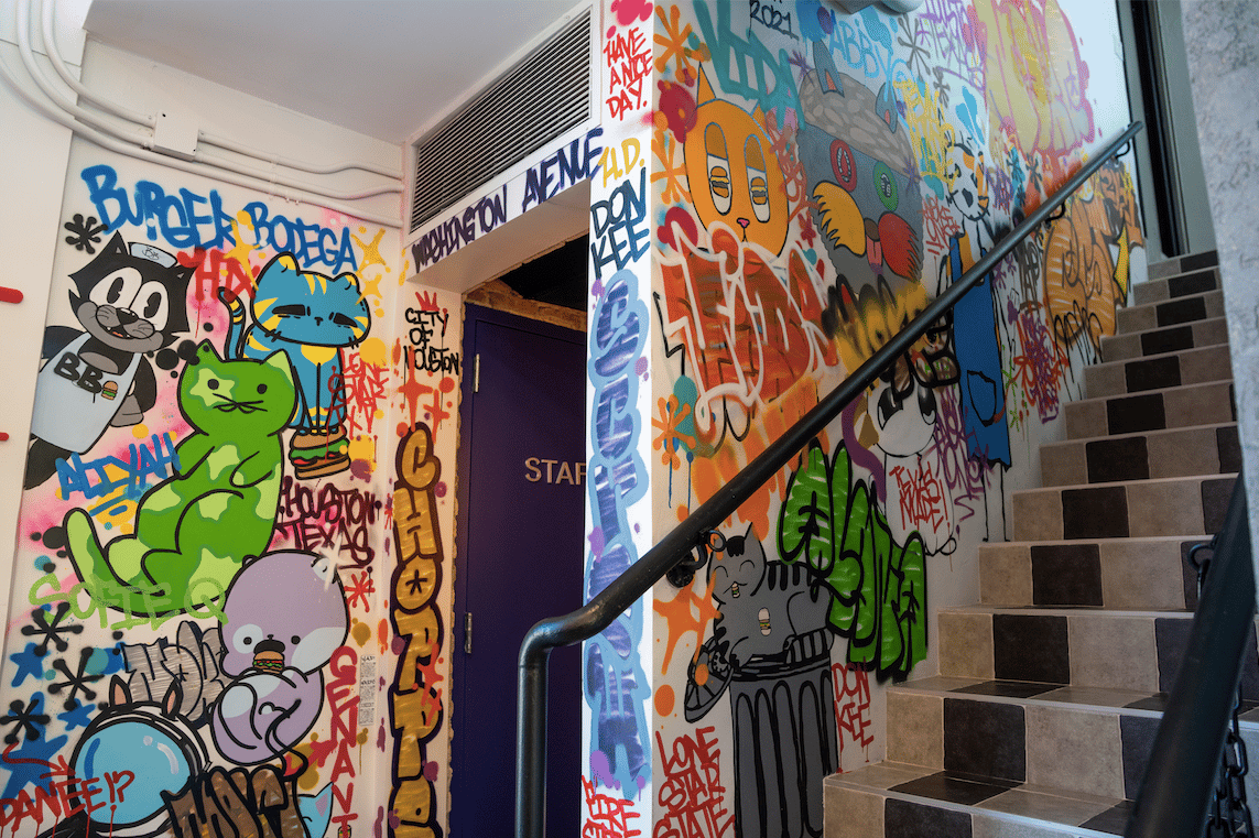 Graffiti-Scrawled Burger Restaurant And Rooftop Opens In Houston