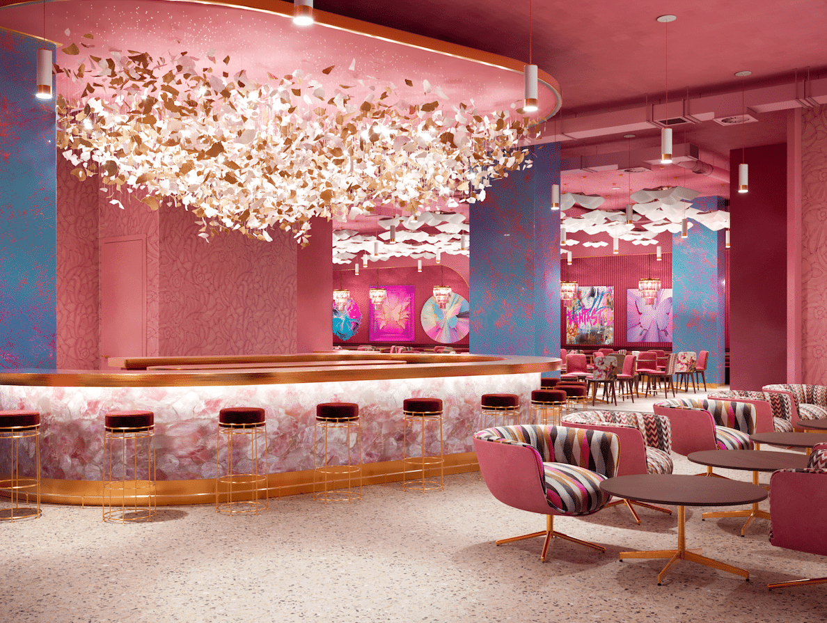 Press The Champagne Button At This New Pink And Bubbly Restaurant