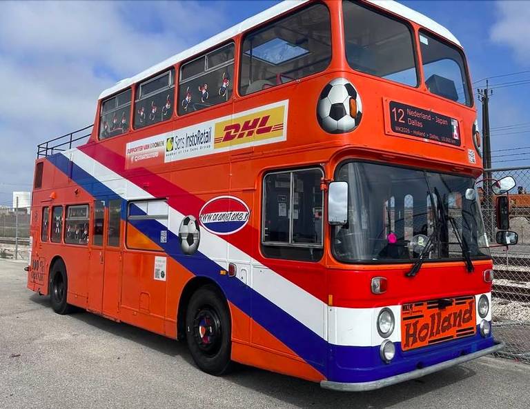 The famed Dutch double-decker orange bus arrives in Houston area for ...