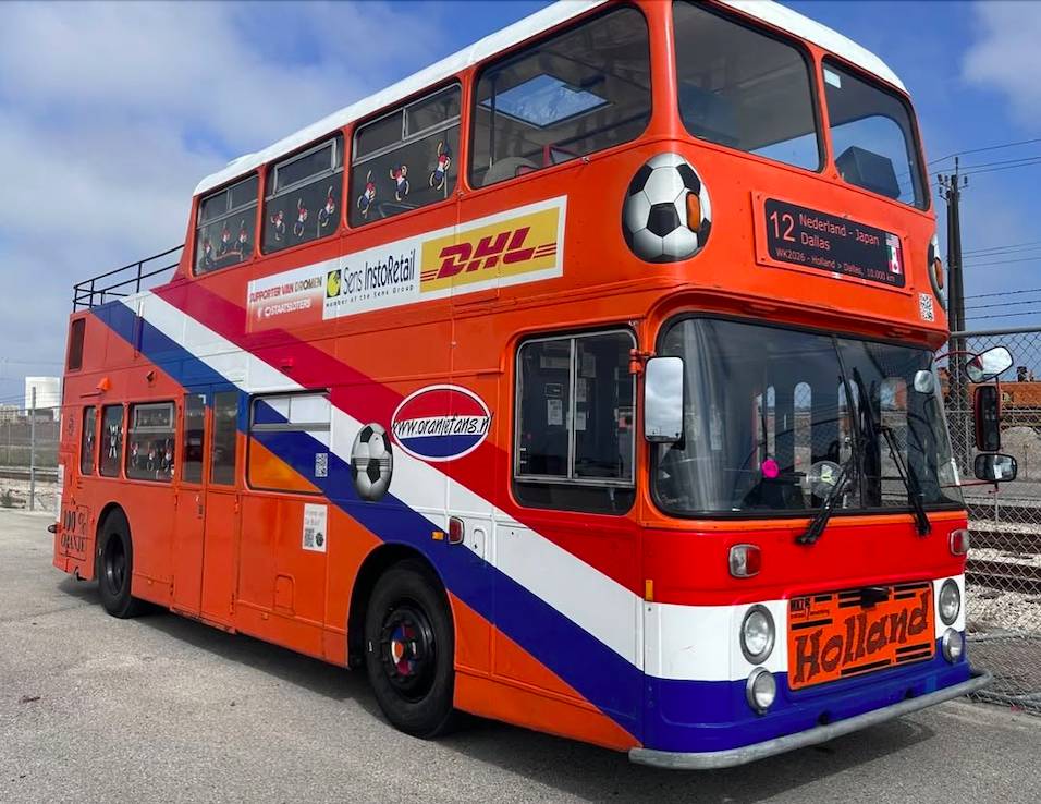 The famed Dutch double-decker orange bus arrives in Houston area for ...