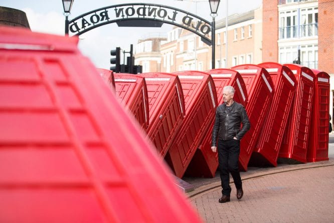 Out Of Order: London's Iconic Tumbling Telephone Box Sculpture