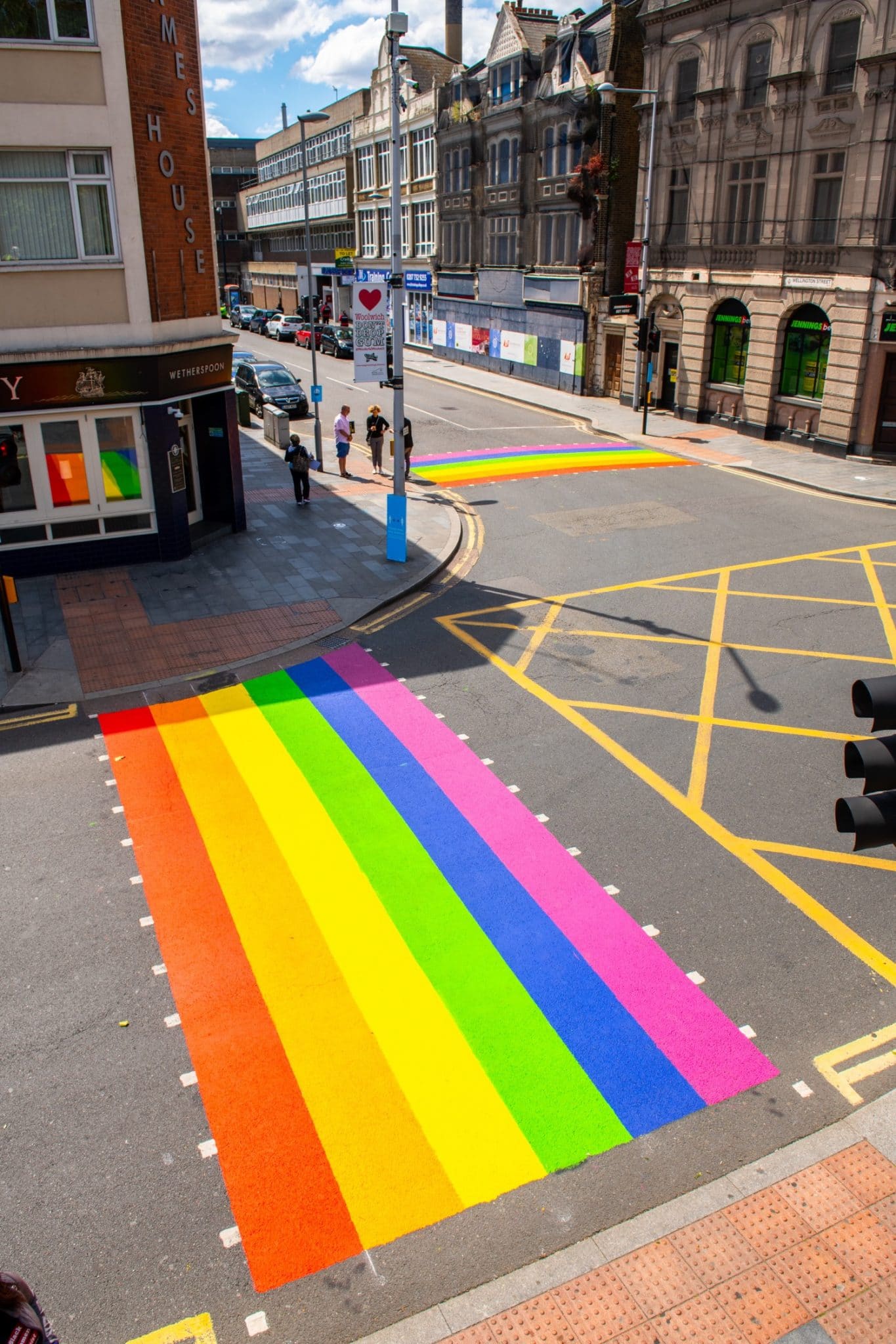 Crossings In Greenwich Have Been Given A Makeover To Celebrate Pride