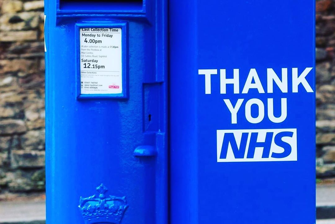 Postboxes Across The UK Have Been Painted Blue To Support The NHS
