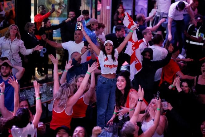 England Fans Celebrate In London After Euro 2020 Semi-Final Victory