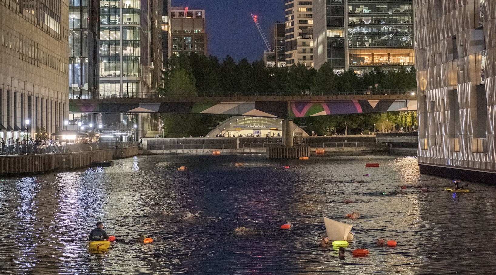 Enjoy Spooky Open Water Swimming At Night For Halloween At Canary Wharf