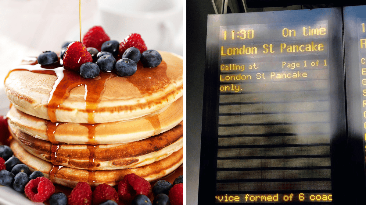 London Station Renamed To London St Pancake For Pancake Day