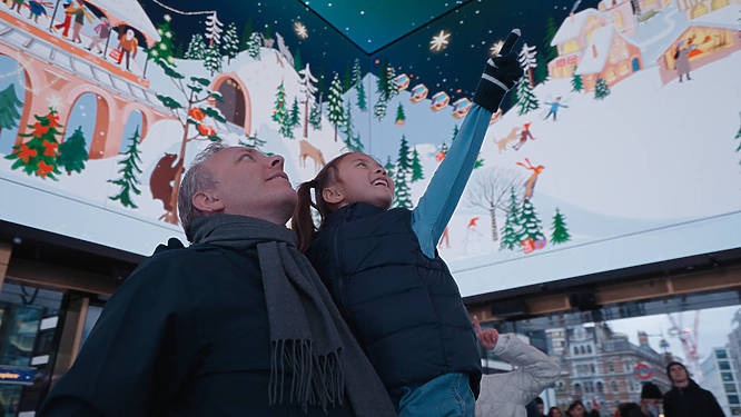 A Huge Interactive Virtual Snow Globe Has Landed In London