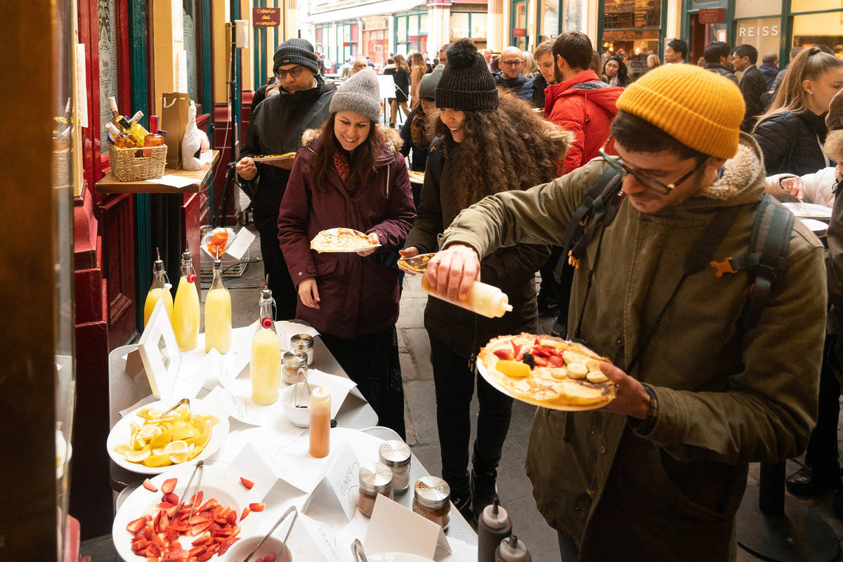 Une gigantesque course de crêpes aura lieu demain au Leadenhall Market