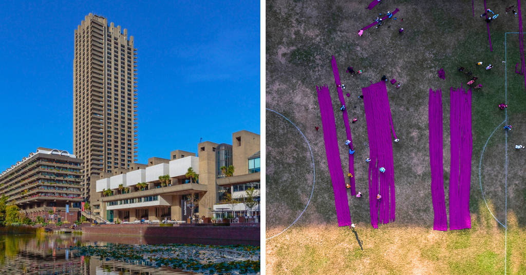 New Art Installation Transforms The Barbican With Colourful Fabric