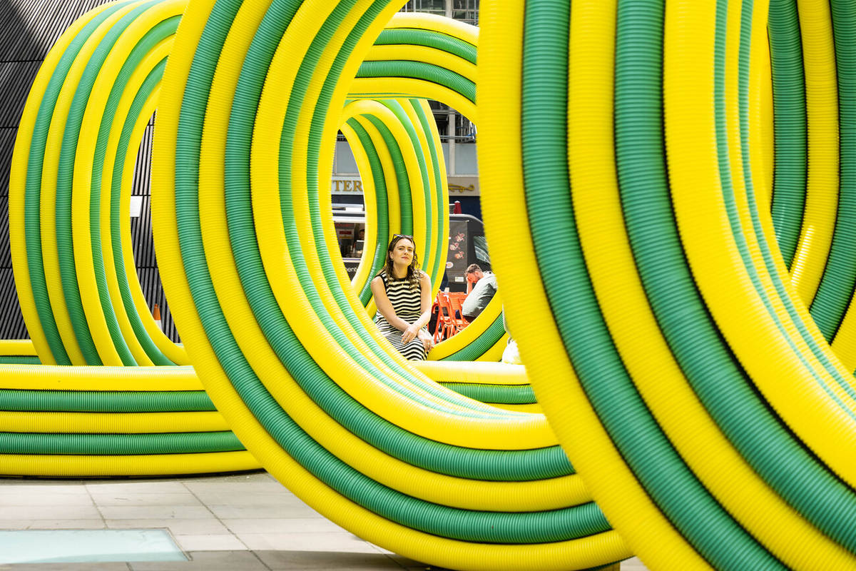 A Huge Neon-Coloured 'Squiggle' Sculpture Has Landed In London