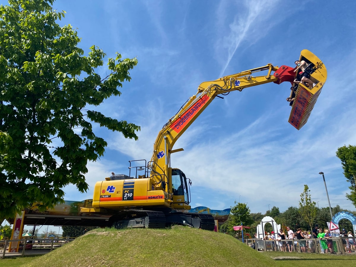 Ride And Operate Real Diggers At This Unique Amusement Park