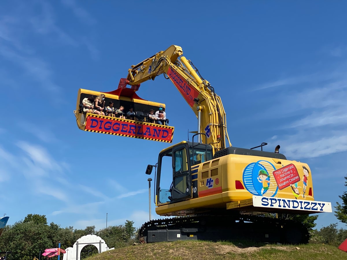 Ride And Operate Real Diggers At This Unique Amusement Park