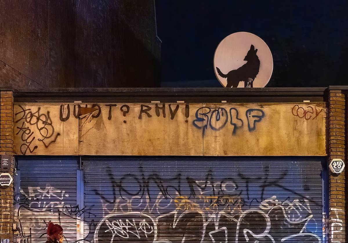 Banksy Reveals Howling Wolf As Fourth Animal This Week