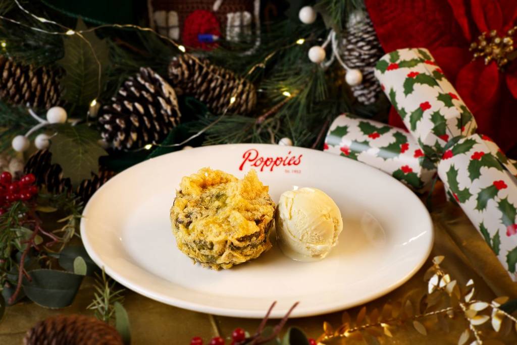 Poppies Are Serving Up A Festive Deep-Fried Christmas Pudding