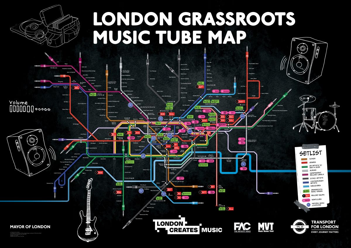 This Tube Map Celebrates The Grassroot Music Scene In London