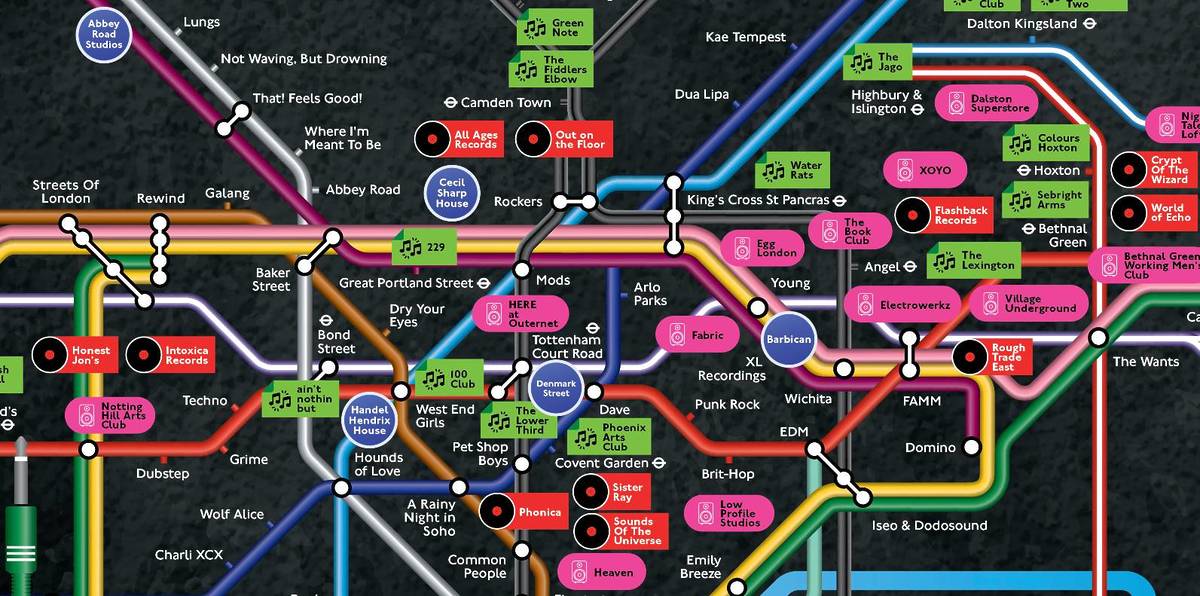 This Tube Map Celebrates The Grassroot Music Scene In London