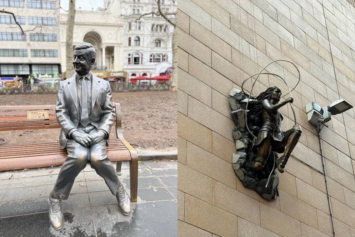 Il y a un parcours de statues sur le thème du cinéma au centre de ...