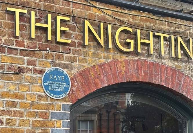 RAYE has been honoured with a blue plaque in London - this corner of ...