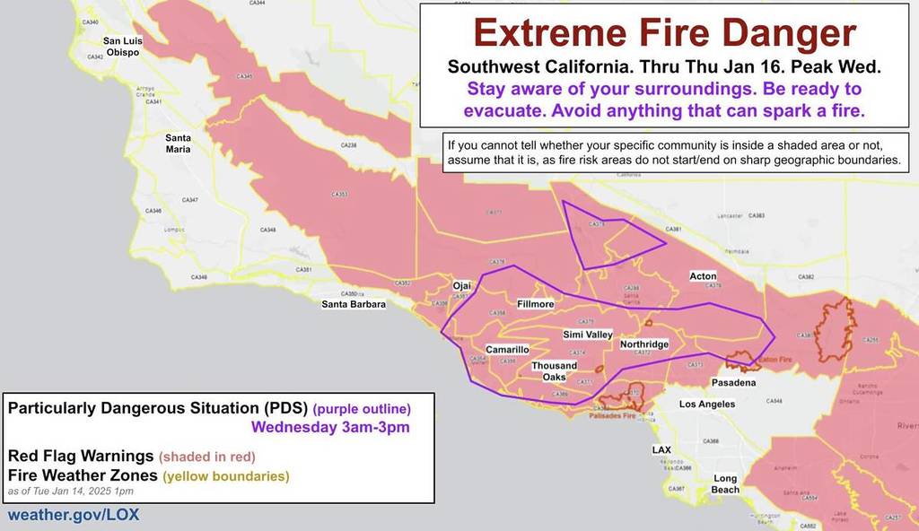 Red Flag Warning Issued For Los Angeles And Ventura Counties