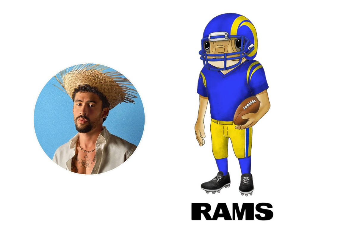 Bad Bunny Releases Rams-Themed NFL Merch Ahead Of Super Bowl Half Time ...